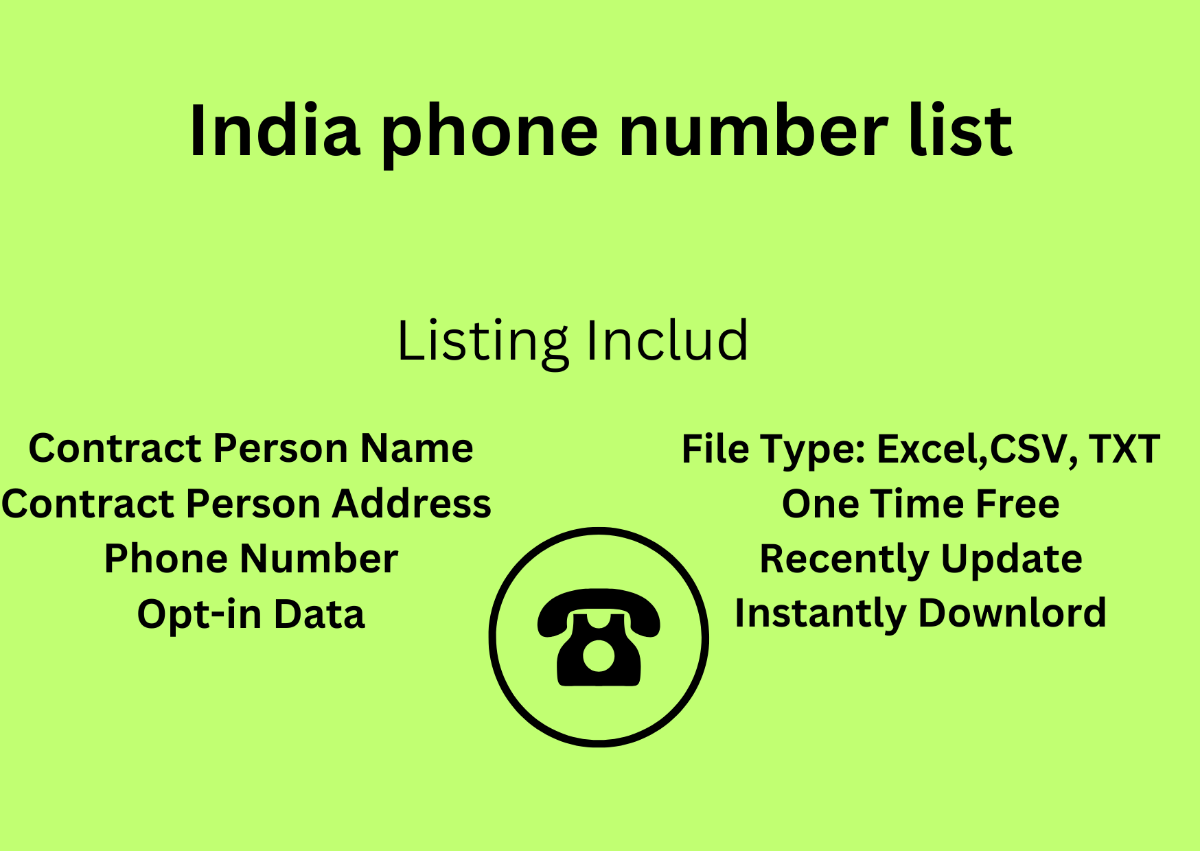 India cell number list | SMS To Data